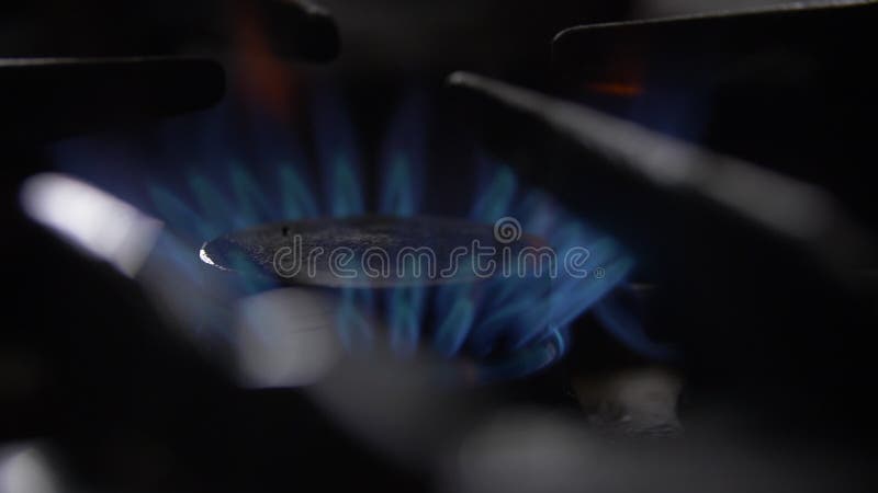 Feu De Fonctionnement Du Brûleur à Gaz De Flamme Sur Le Cuisinier