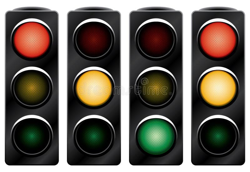 Feu De Signalisation. Variantes. Illustration de Vecteur - Illustration ...