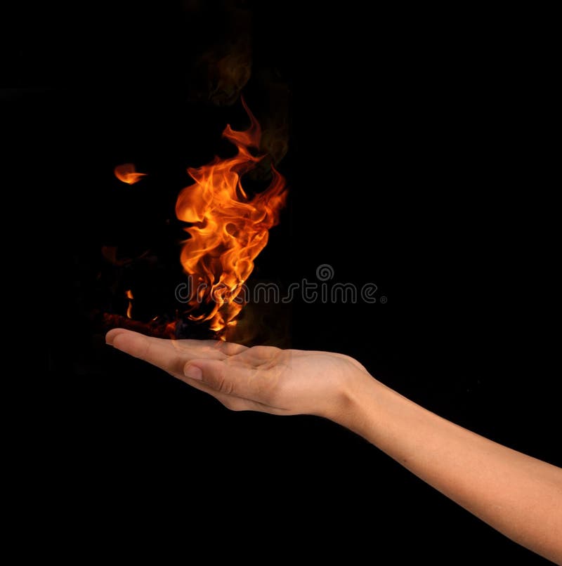 Feuer in der Hand stockfoto. Bild von schrecklich, hand - 22806368