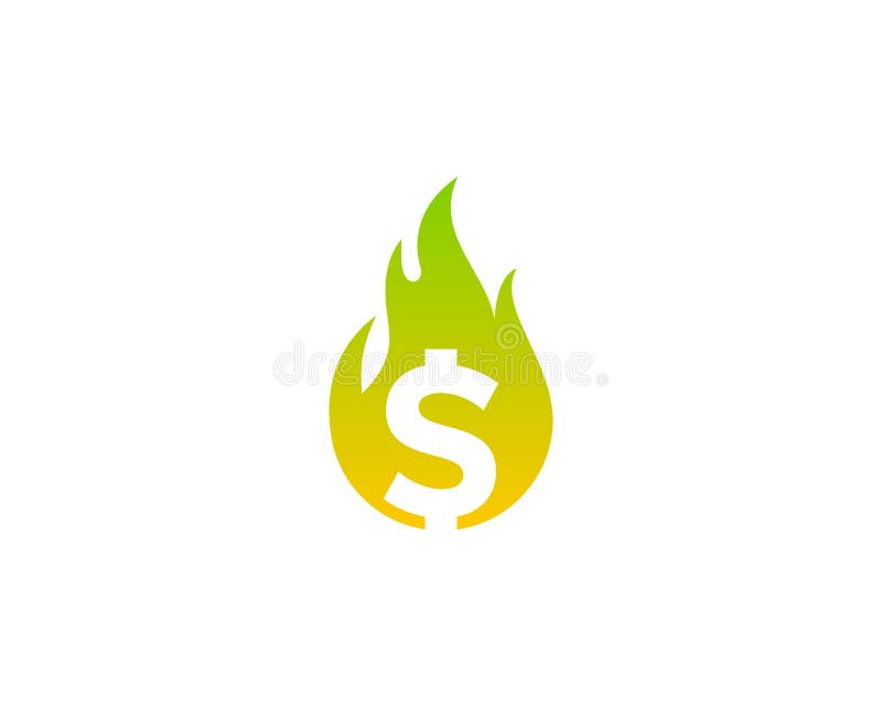 Feuer-Geld-Ikone Logo Design Element Vektor Abbildung - Illustration ...