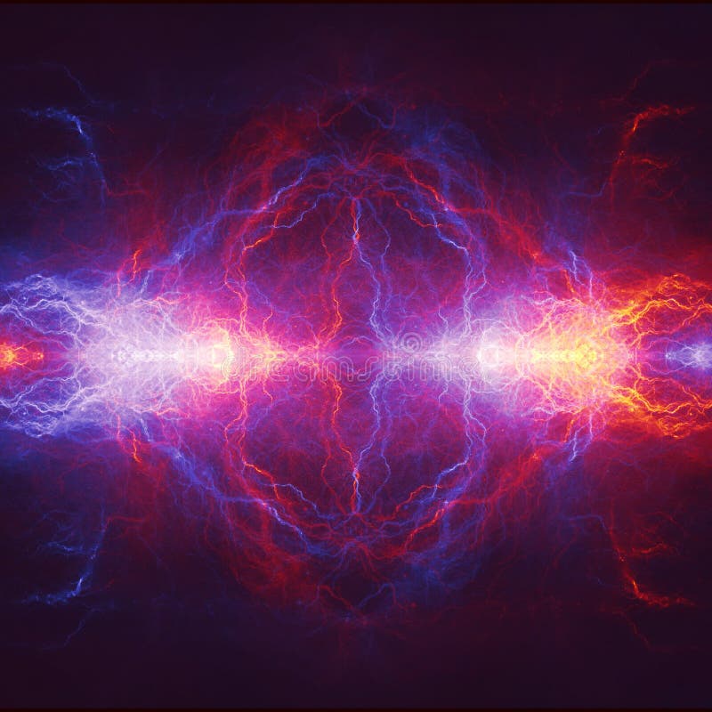 Elektrischer Blitz Des Feuers Und Des Eises Stock Abbildung ...