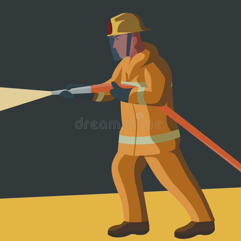 Feuerwehrmann Setzt Heraus Feuer Mit Wasser, Tapferer Feuerwehrmann Im ... Feuerwehrmann Setzt Heraus Feuer Mit Wasser, Tapferer Feuerwehrmann Im ...