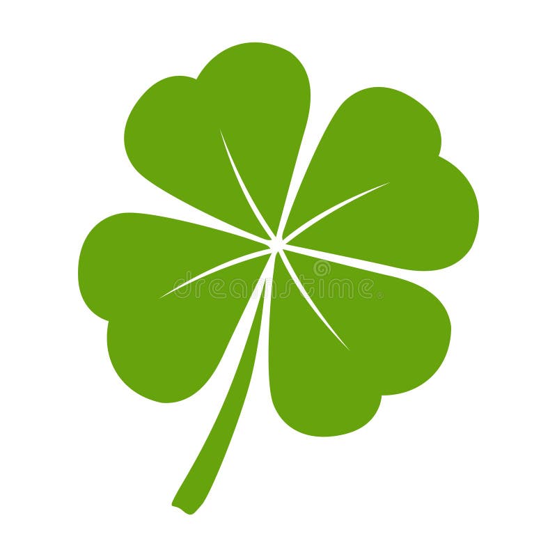 Lucky Four Leaf Irish Clover Vert Pour L'illustration De Vecteur De ...