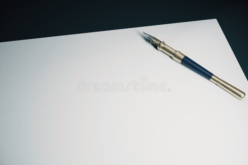 Une Feuille De Papier Et De Stylo-plume Illustration Stock ...