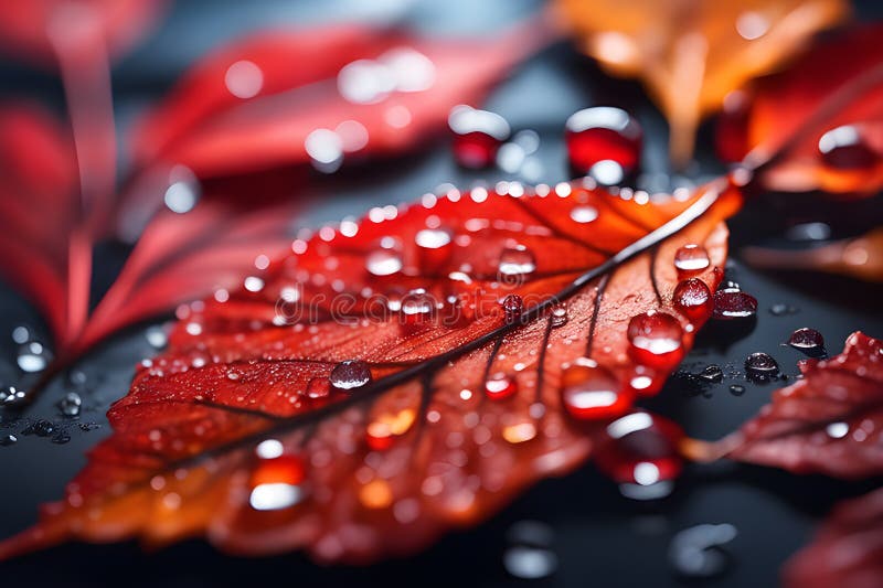 Feuilles D'automne Sur La Route Sous La Pluie. Illustration de Vecteur ...