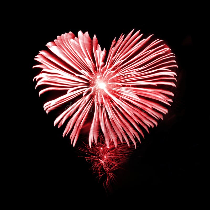 Feux D'artifice Sous Forme De Coeur Photo stock - Image of symbole ...