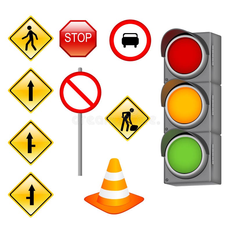 Feux de signalisation illustration stock. Illustration du flèche - 18436347