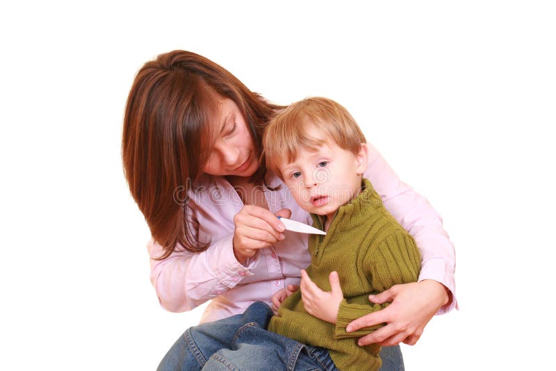 Fever? stock image. Image of isolated, adult, kids, cold - 2166657