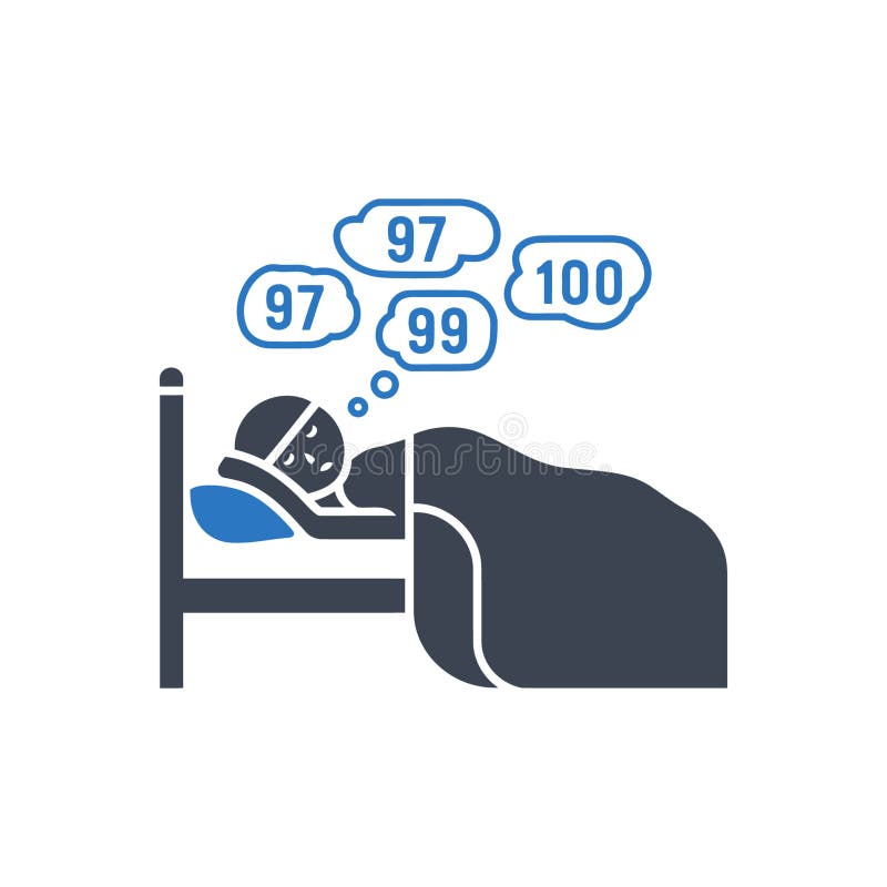Fever Bed Rest Icon stock vector. Illustration of rest - 372766879