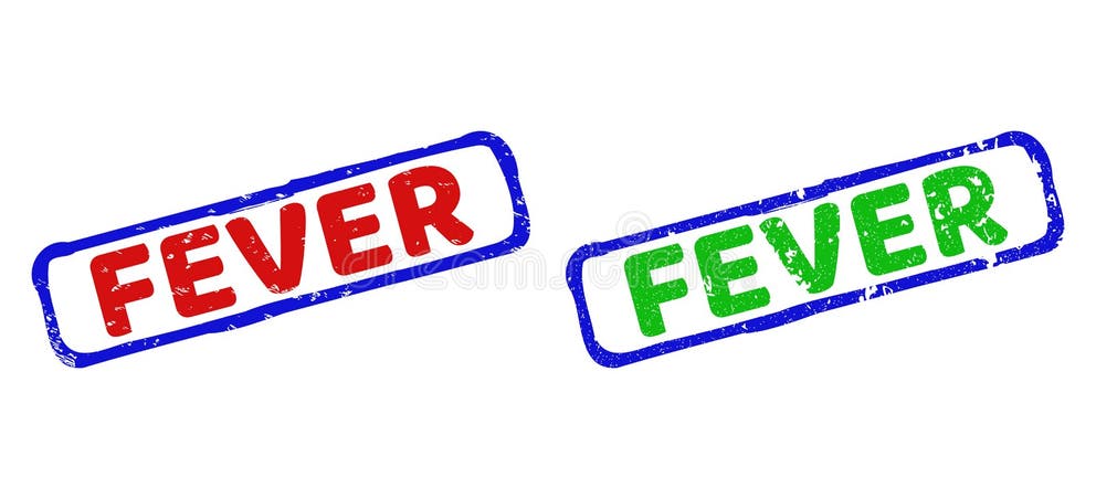 FEVER Bicolor Rough Rectangular Watermarks with Grunge Textures Stock Illustration ...