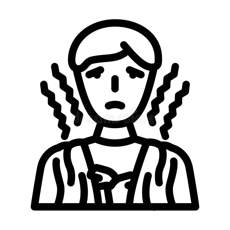 Fever Chills Disease Symptom Line Icon Vector Illustration Stock ...