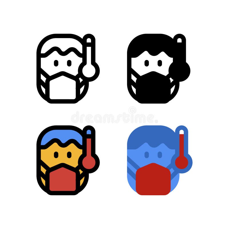 Fever and Headache Illness Icon Logo and Illustration Stock Vector ...