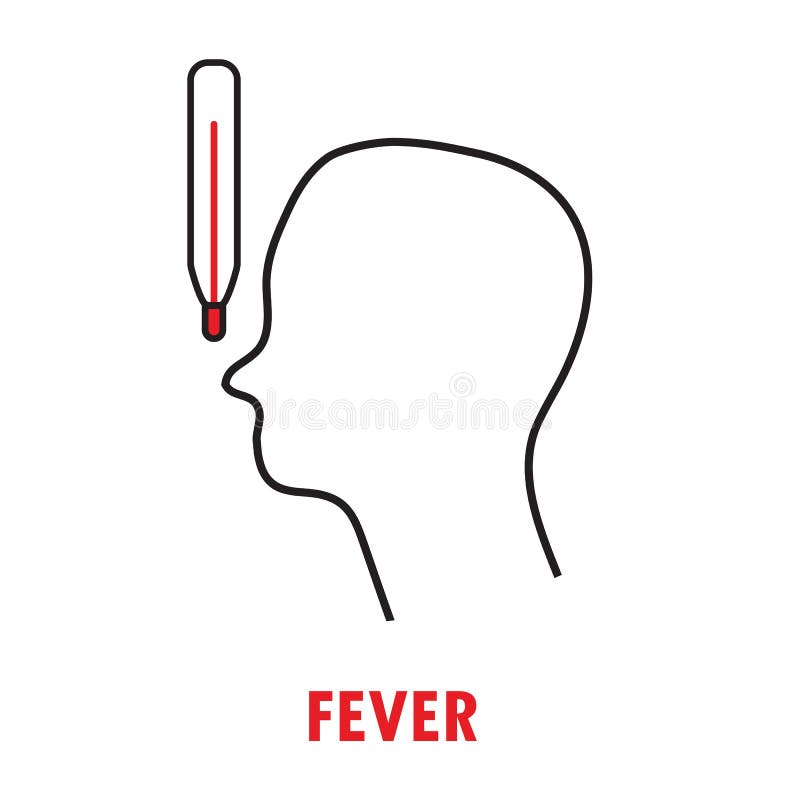 Fever or Heat. Logo or Icon Template in Linear Style Isolated on White ...