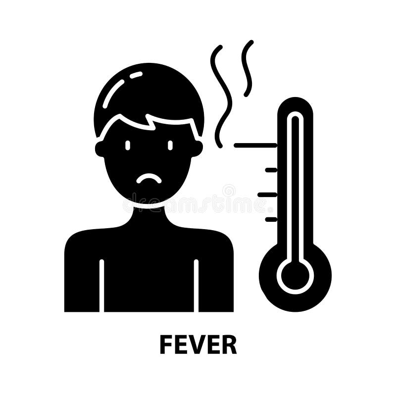Fever Icon, Black Vector Sign with Editable Strokes, Concept ...