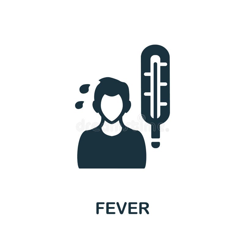 Fever Icon. Monochrome Simple Element from Coronavirus Symptoms ...