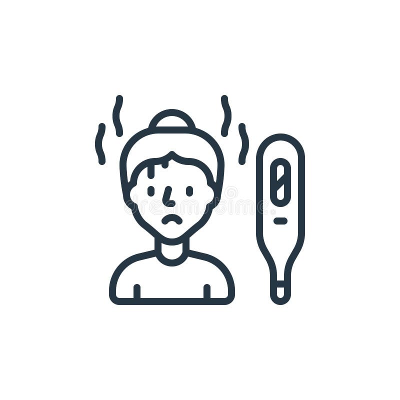 Fever Icon Vector from Coronavirus Concept. Thin Line Illustration of ...