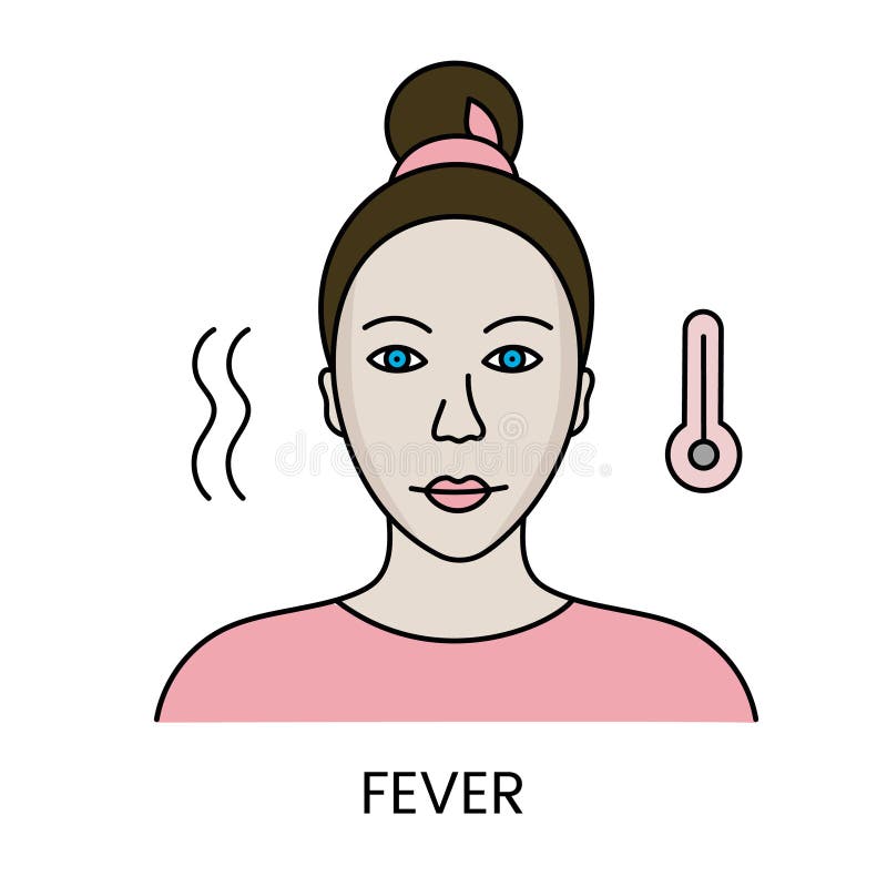 Fever Icon in Vector, Illustration of Elevated Human Body Temperature ... Fever Icon in Vector, Illustration of Elevated Human Body Temperature ...