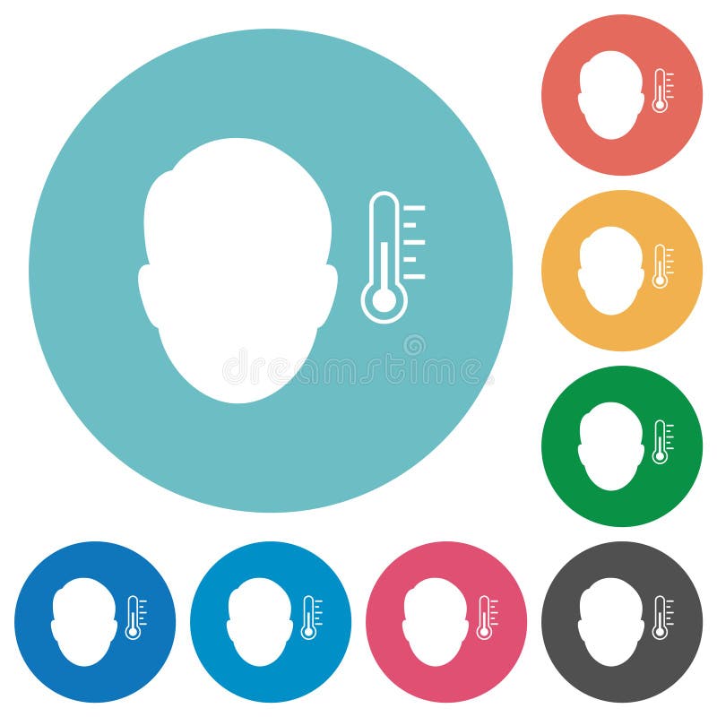 Fever Measurement Flat Round Icons Stock Vector - Illustration of fever, measuring: 221287669