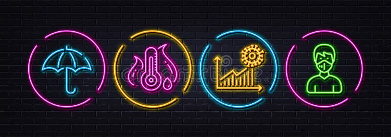 Fever Temperature, Coronavirus Statistics and Umbrella Minimal Line ...