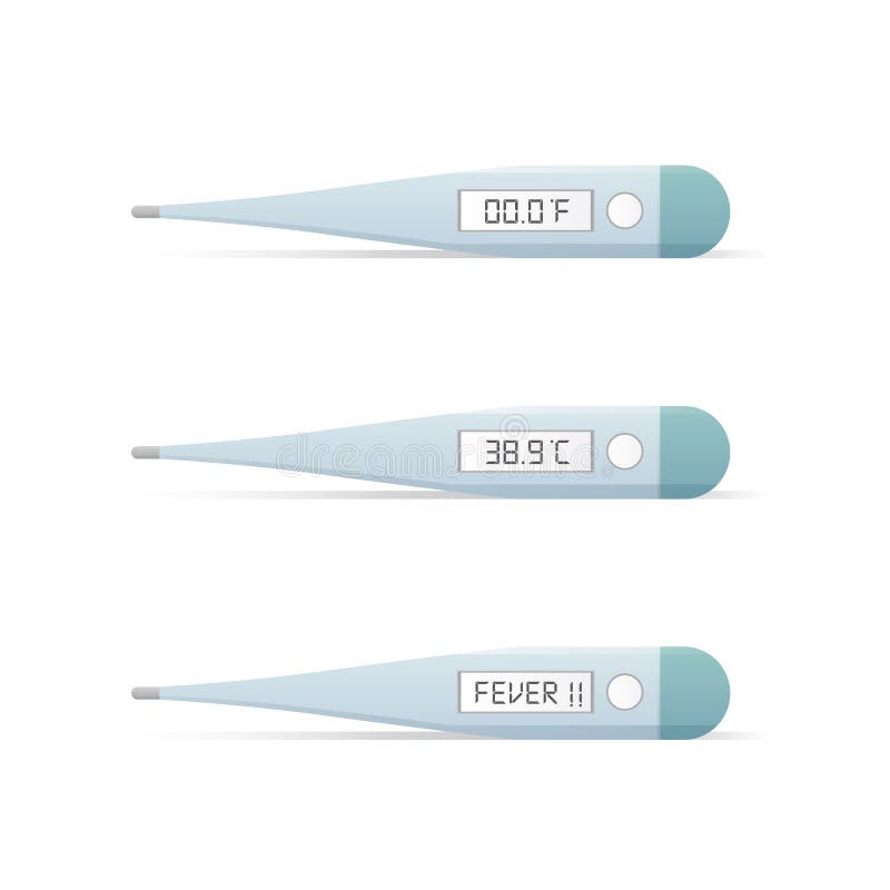 Fever Thermometers Illustration Vector on White Background. Medical ...
