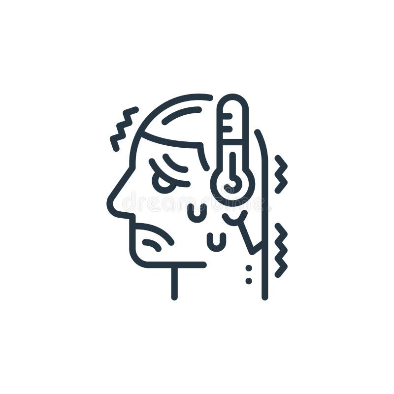 Fever Vector Icon Isolated on White Background. Outline, Thin Line ...