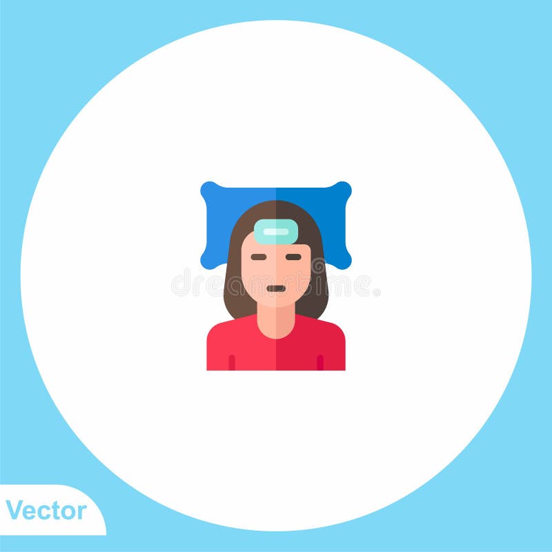 Fever Vector Icon Sign Symbol Stock Vector - Illustration of fever ...