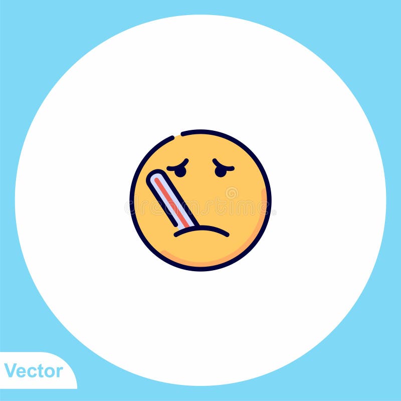Fever Vector Icon Sign Symbol Stock Vector - Illustration of care ...