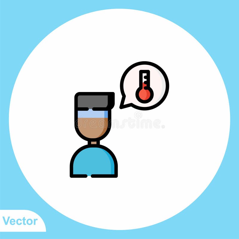 Fever Vector Icon Sign Symbol Stock Vector - Illustration of influenza ...