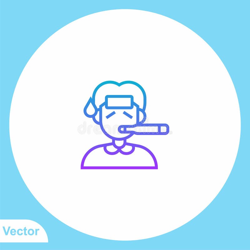 Fever Vector Icon Sign Symbol Stock Illustration - Illustration of ...