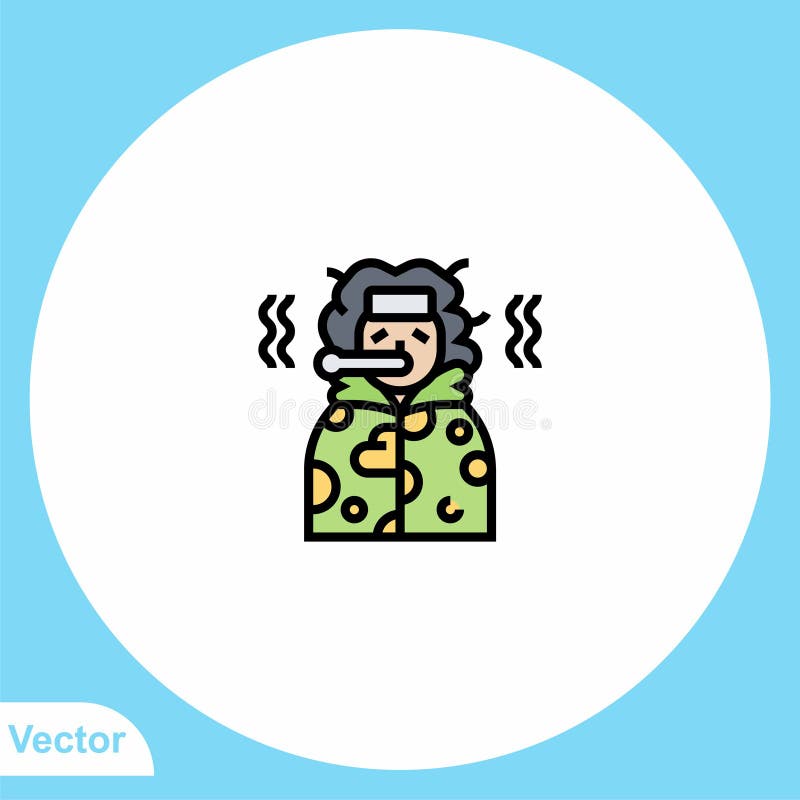 Fever Vector Icon Sign Symbol Stock Vector - Illustration of influenza ...