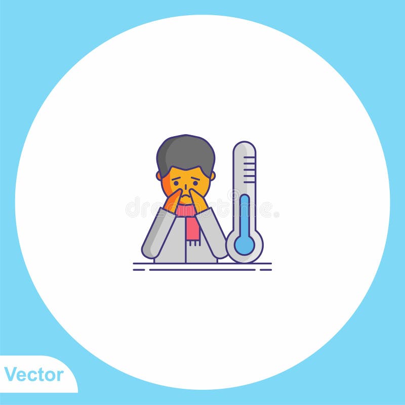 Fever Vector Icon Sign Symbol Stock Illustration - Illustration of ...