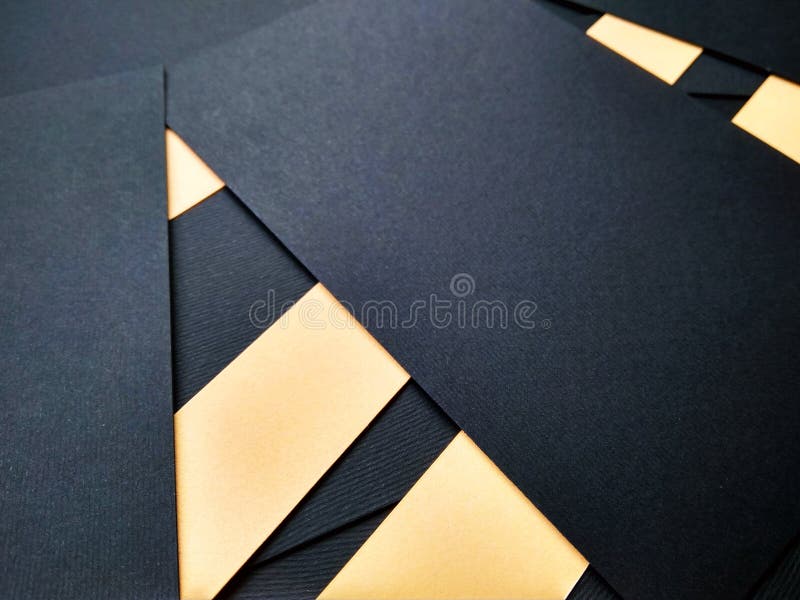Few Black Papers Folded with Color Paper Close Up Stock Photo - Image ...
