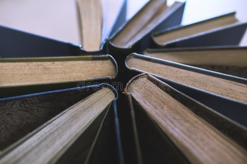 A Few Books Together Seen from Above Stock Photo - Image of aged ...
