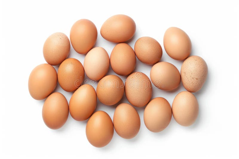 Few Brown Eggs on White Background. AI Image Stock Image - Image of ...