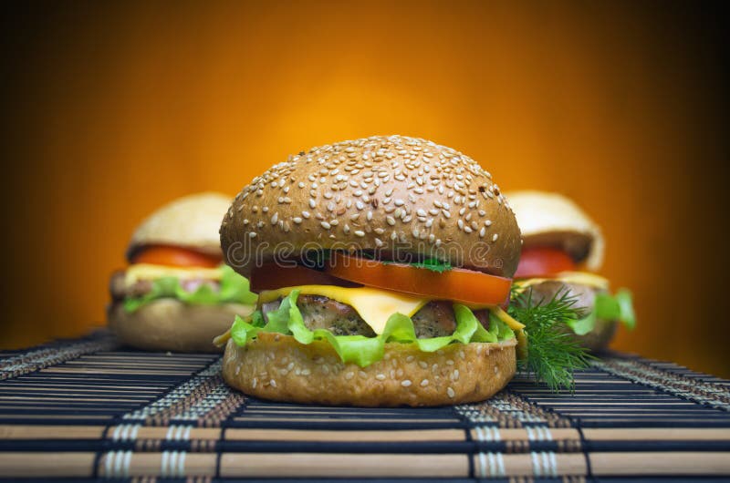 A few burgers with beef stock image. Image of onion, meat - 67097801