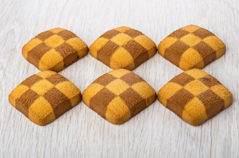 Few Checkered Shortbread Cookies on Table Stock Image - Image of sweet ...