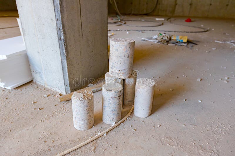 Concrete Sample Drilled for Quality Inspection Stock Image - Image of ...