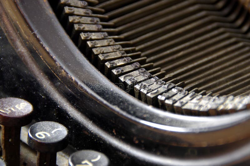 A Few Fonts and Keys of Retro Writing Machine Stock Photo - Image of ...