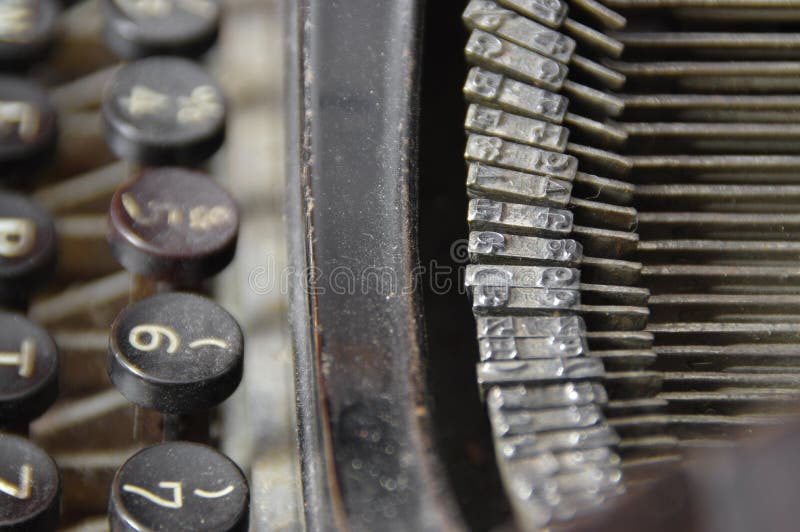 A Few Fonts and Keys of Retro Writing Machine Stock Photo - Image of ...