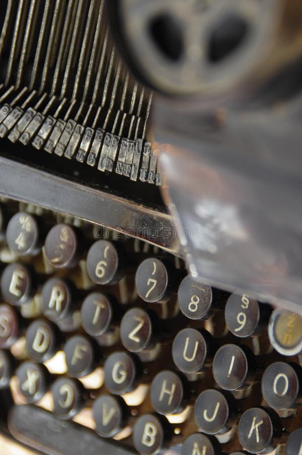 A Few Fonts and Keys of Retro Writing Machine Stock Image - Image of ...
