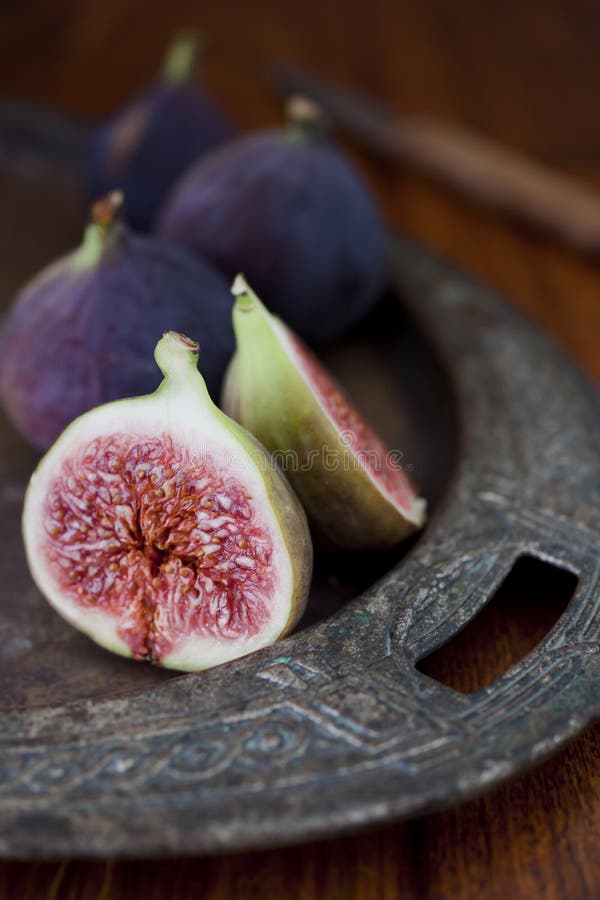 Fresh figs on a table stock photo. Image of food, depth - 128589490