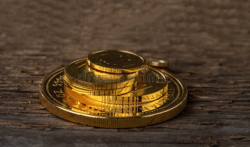 A Few Gold Coins Fineness 999.9 Stock Image - Image of inflation, metal ...