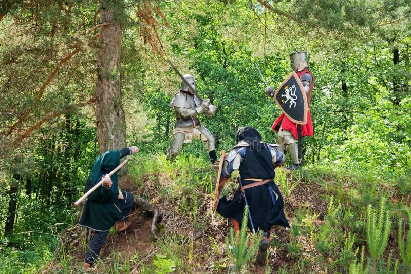 Knight Sitting Under the Tree Stock Photo - Image of forest, fight ...