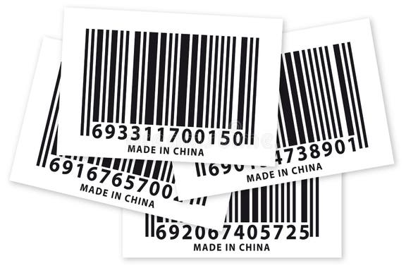 Few Made in China Barcode Stickers Stock Vector - Illustration of ...
