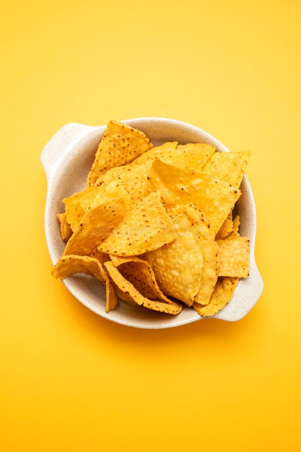 Few Mexican Nachos Chips in Small Bowl Stock Image - Image of ...