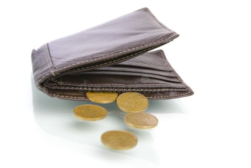 Wallet with No Money Inside Stock Image - Image of fingers, money: 9801495