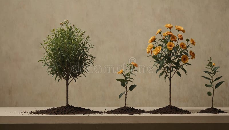 A Few Plants in a Different Stage of Growth. Change and Growth Idea ...