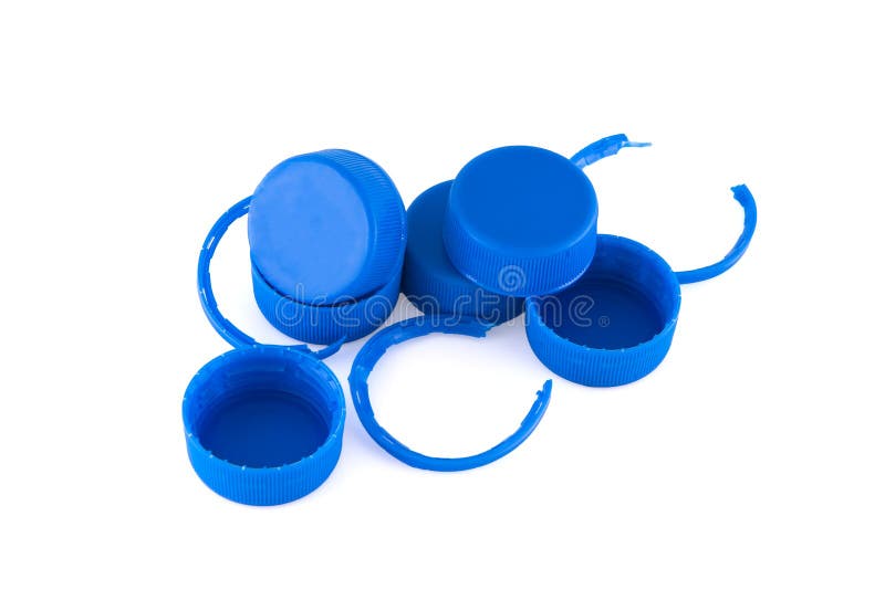 Blue plastic cap stock photo. Image of recycling, isolated - 100829596