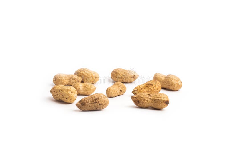 Scattered Peanuts from a Paper Envelope on a Black Background Stock ...