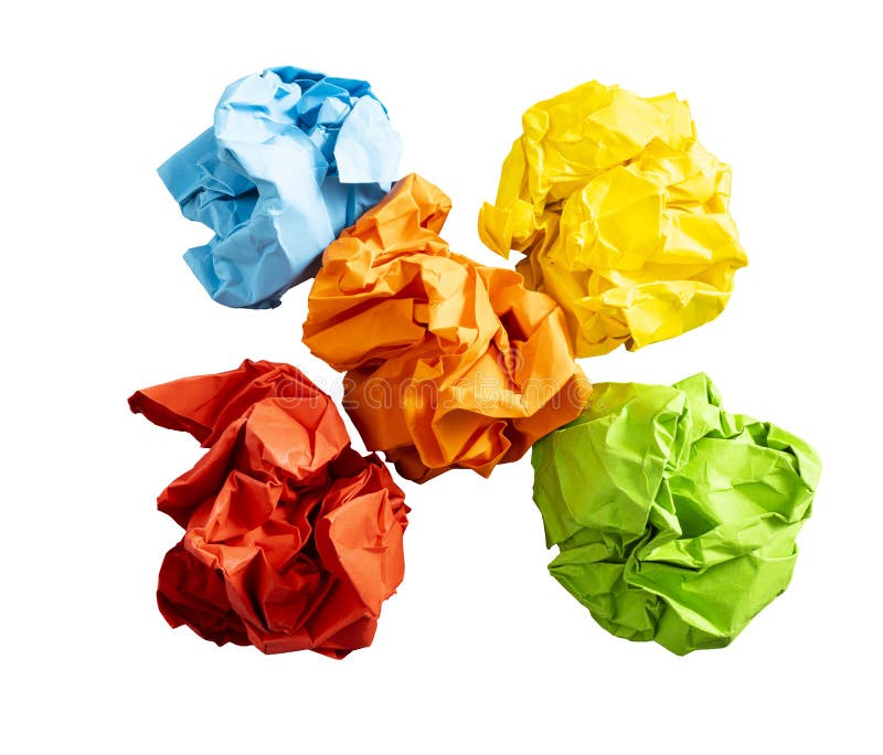 Crumpled colored paper stock photo. Image of parchment - 262700864